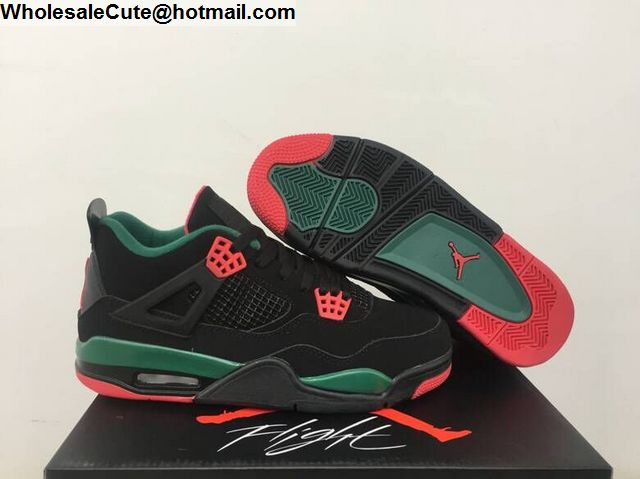 Air Jordan 4 Retro Black Green Red Mens Shoes - Wholesale Price ...